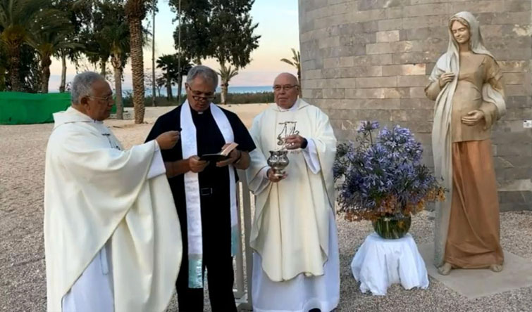Develan mosaico y escultura mariana de creación mexicana en el Magdala ...